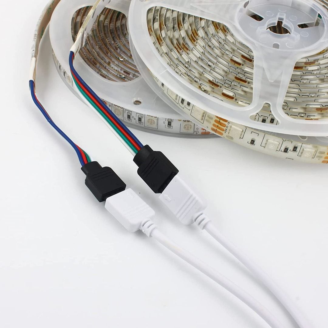 VIPMOON 2 Pack 4 Pin 1 to 2 Female LED RGB Splitter Connector Cable ...