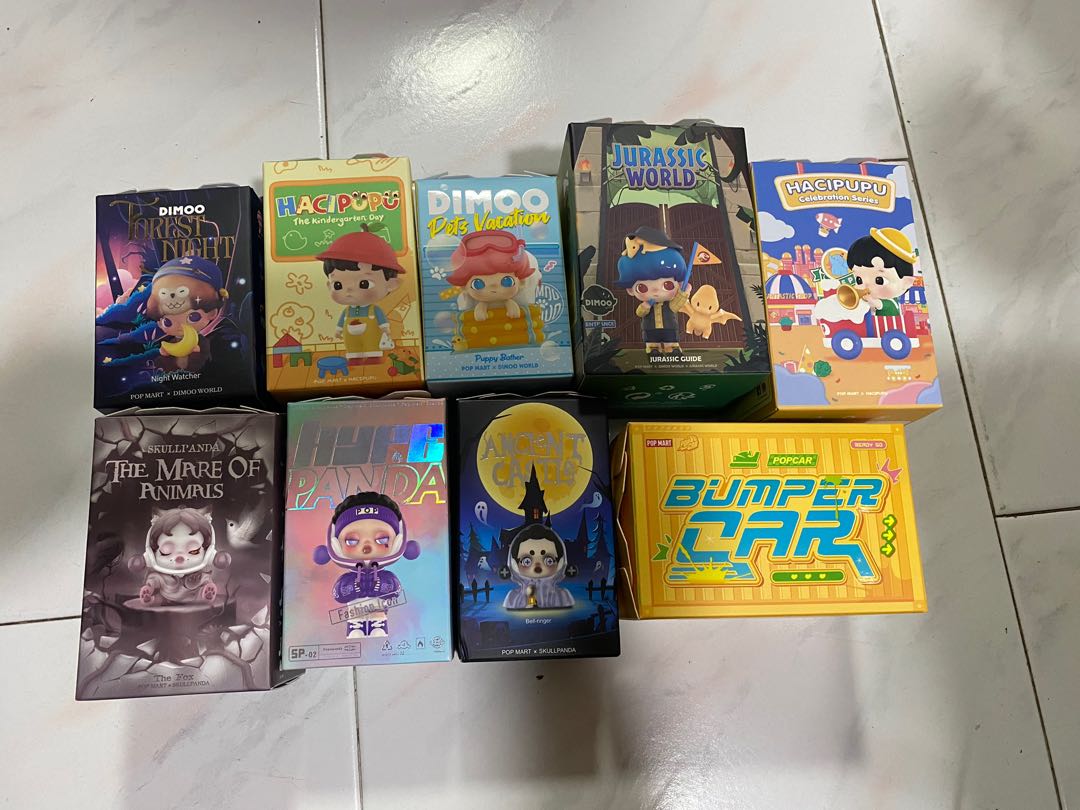 WTS/WTT POPMART DIMOO HACIPUPU SKULLPANDA SWEET BEAN BUMPER CAR ...