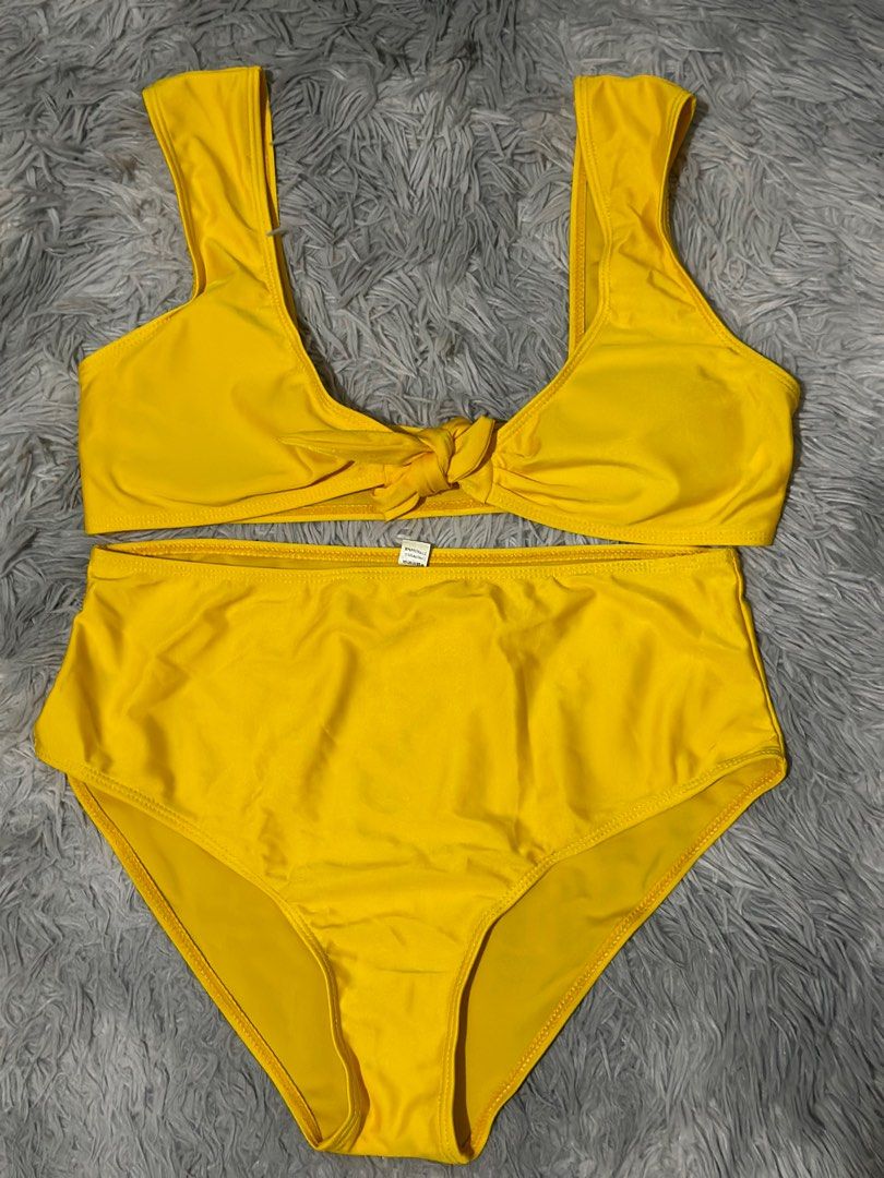 Yellow two piece swimsuit, Women's Fashion, Swimwear, Bikinis ...