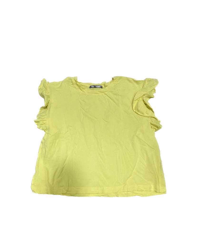 ZARA Yellow Ruffled Top, Women's Fashion, Tops, Blouses on Carousell
