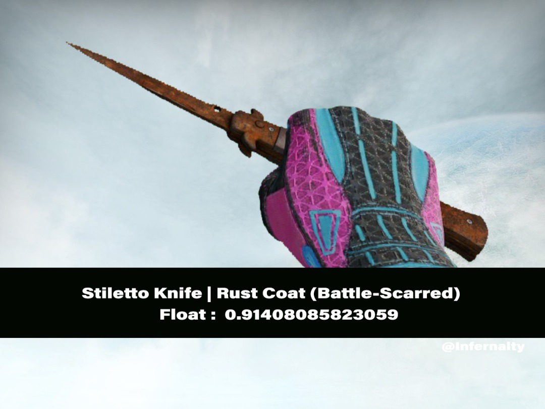 (0.91FV) Stiletto Knife Rust Coat BS CSGO SKINS KNIVES, Video Gaming ...