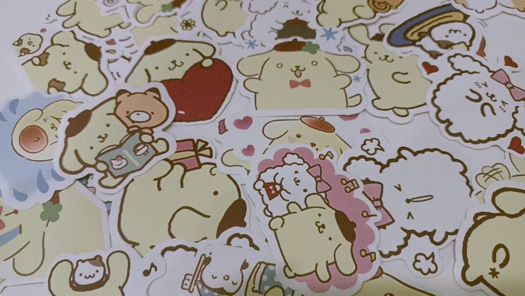25-30pcs sanrio pompurin waterproof PVC stickers, Hobbies & Toys ...