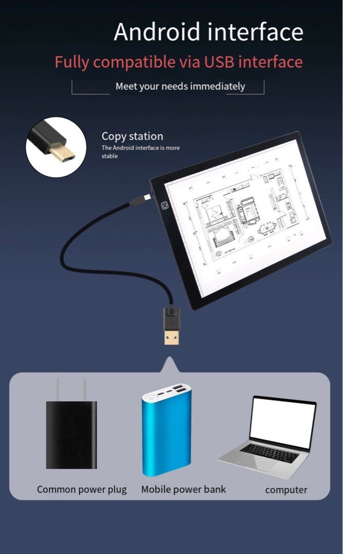 Adjustable A4/A3 Copy Pad Panel Drawing Tablet Light Box Tracing Board ...
