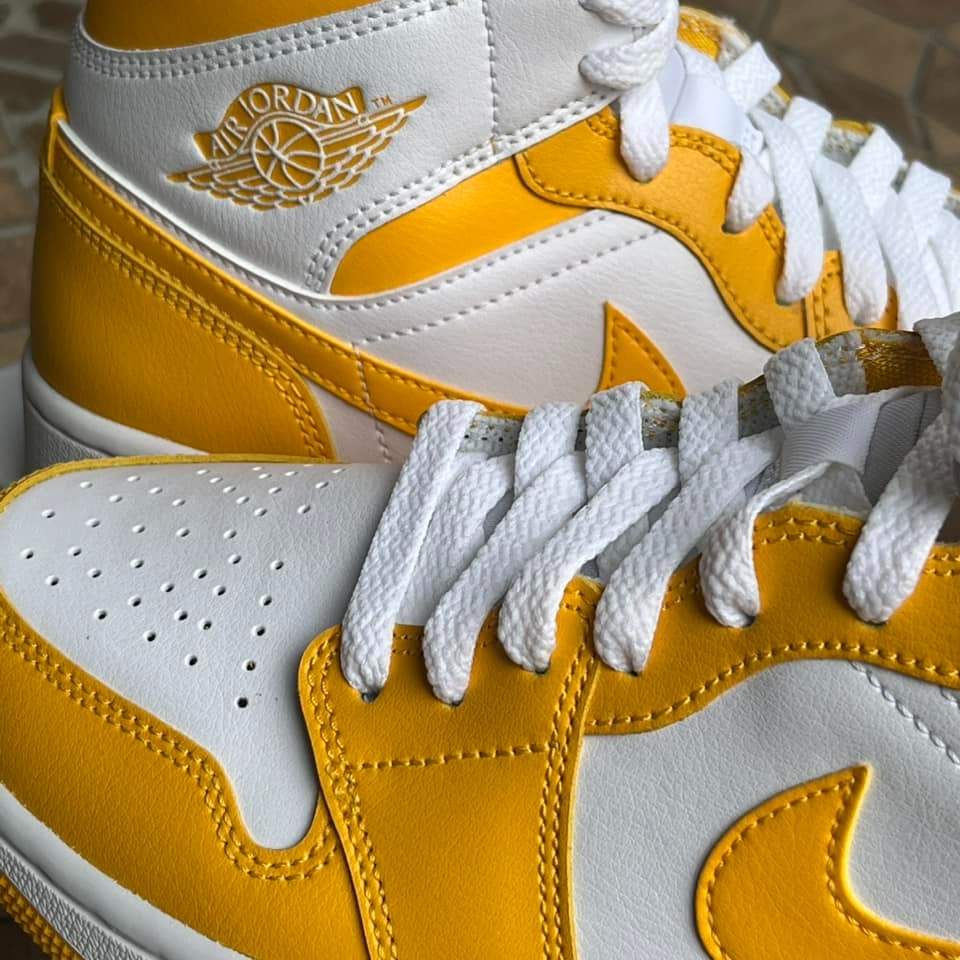 Air Jordan 1 Mid University Yellow, Women's Fashion, Footwear, Sneakers ...