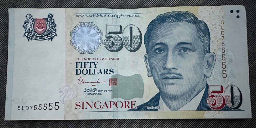 Almost Super Solid 5 Singapore Portrait $50 Note, Hobbies & Toys ...