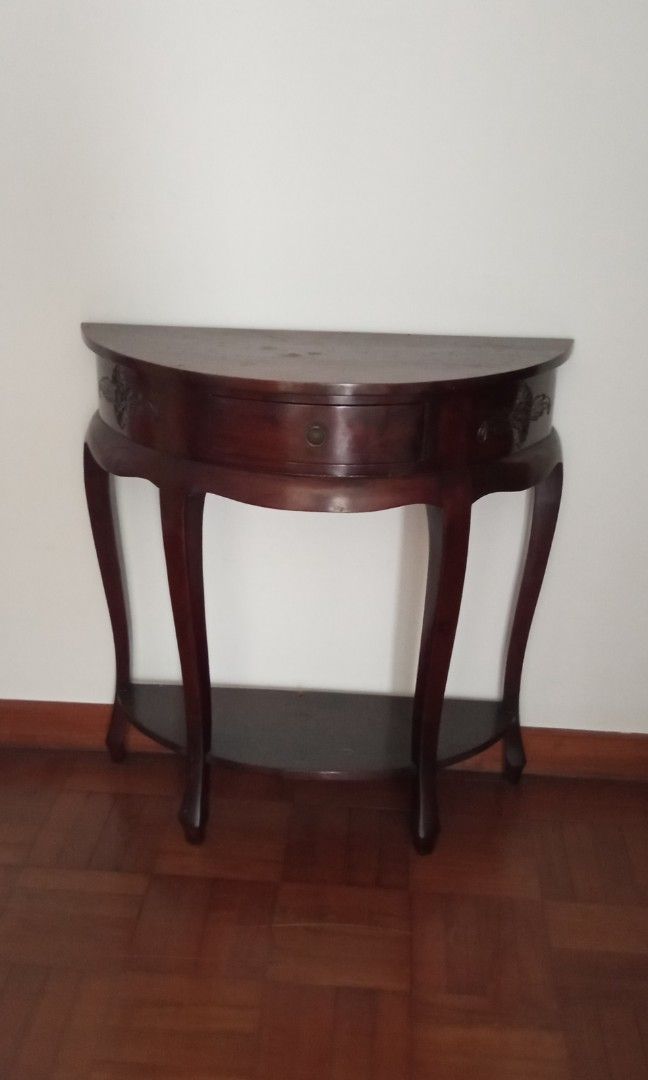 Antique vintage retro old style solid wood side table designer half ...