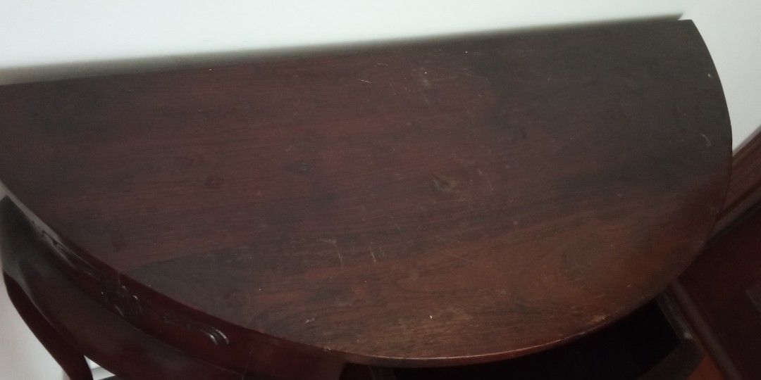 Antique vintage retro old style solid wood side table designer half ...