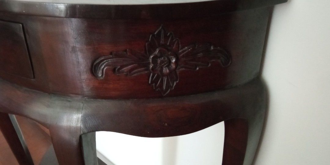 Antique vintage retro old style solid wood side table designer half ...