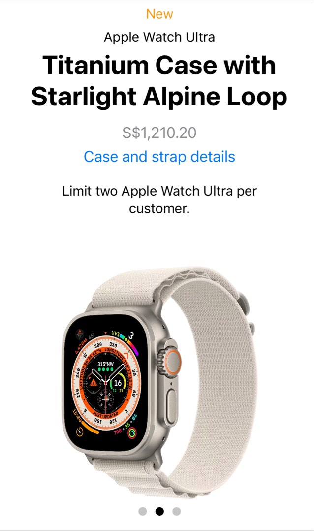 Apple Watch Ultra Starlight Aloine Loop, Mobile Phones & Gadgets ...