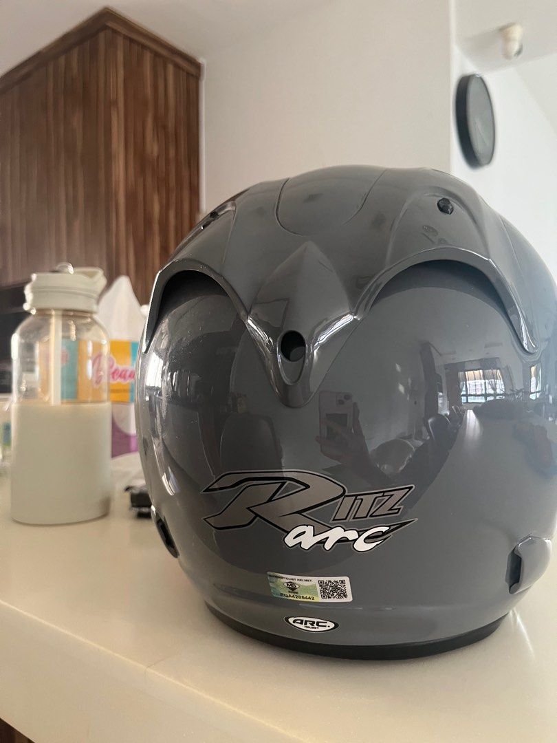 Arc Ritz Modern Grey Helmet with Light Smoke Visor, Motorcycles ...