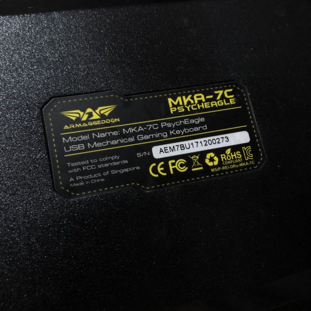 Armaggeddon MKA-7C Psycheagle Mechanical Keyboard, Computers & Tech ...
