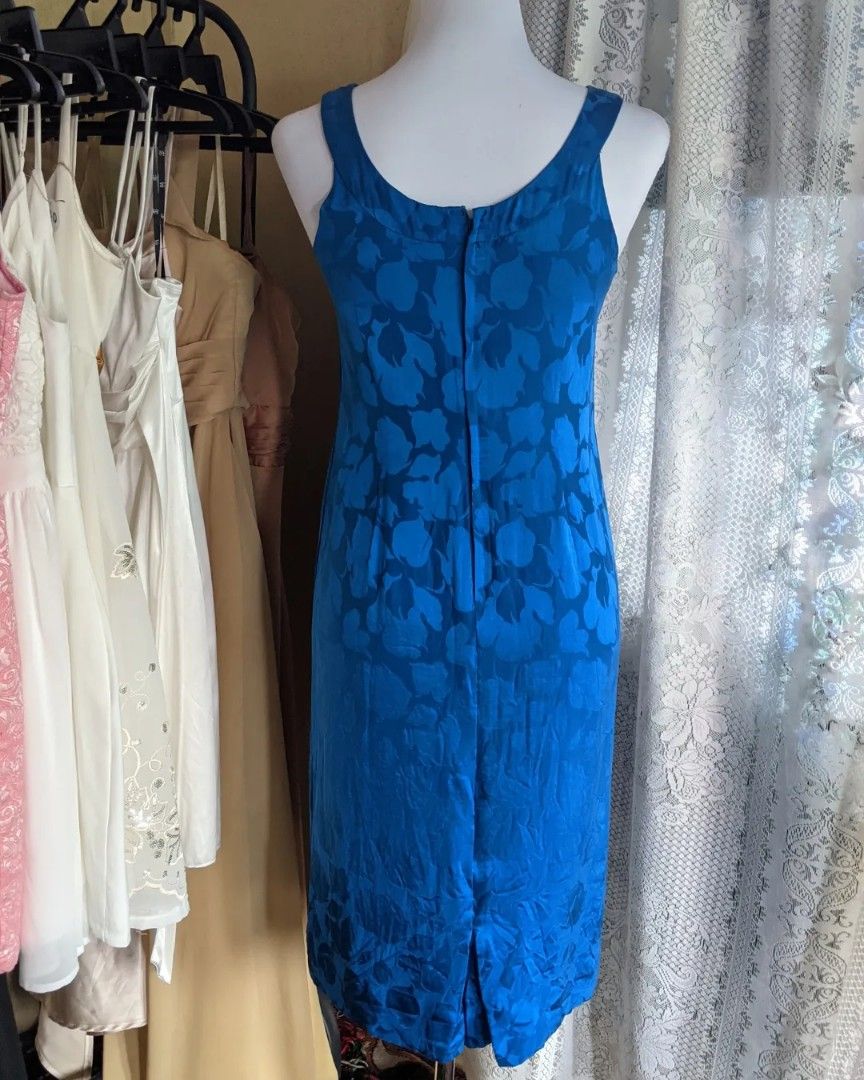 Azure blue satin slip dress, Women's Fashion, Dresses & Sets, Dresses ...