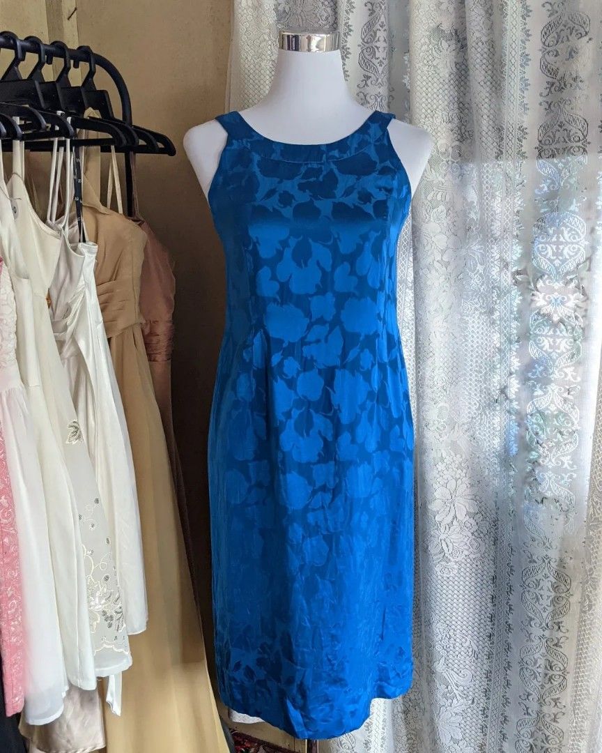 Azure blue satin slip dress, Women's Fashion, Dresses & Sets, Dresses ...