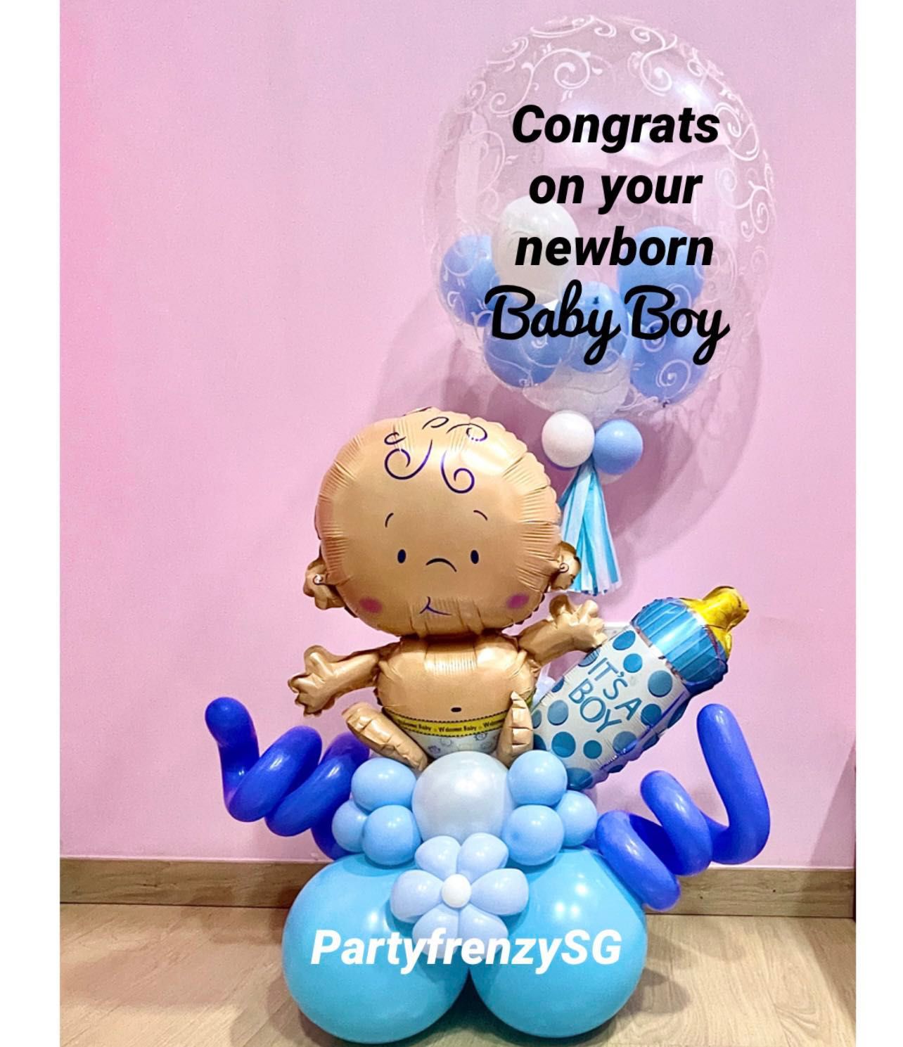 Balloon Baby Boy Table Centerpiece | Baby Shower Display | Baby Shower ...