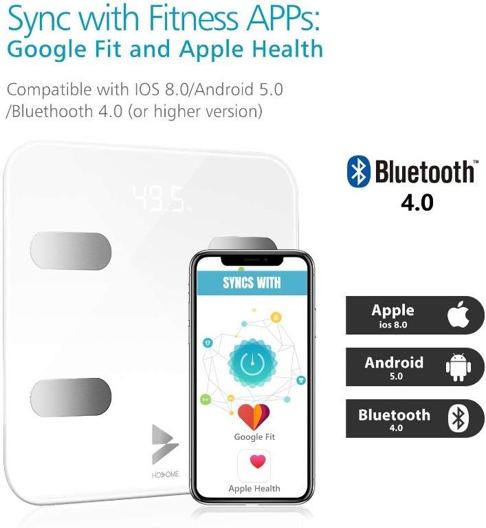 Bathroom Scales, Yuanguo Hosome Bluetooth Body Fat Scales Smart Digital ...