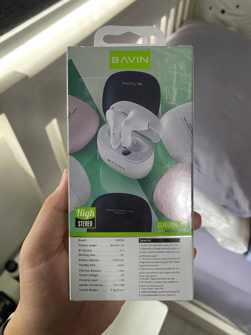 BAVIN BA19 TWS Wireless Headphones, Audio, Headphones & Headsets on Carousell