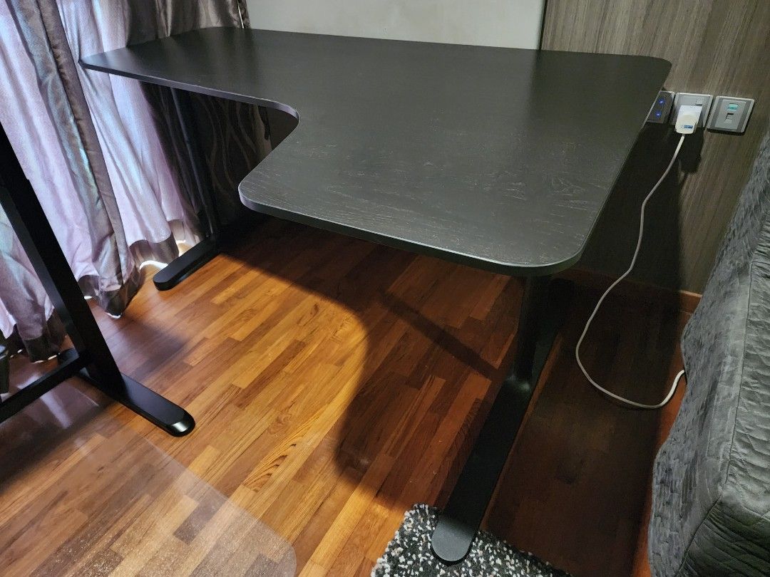 Bekant black right corner desk, Furniture & Home Living, Furniture ...