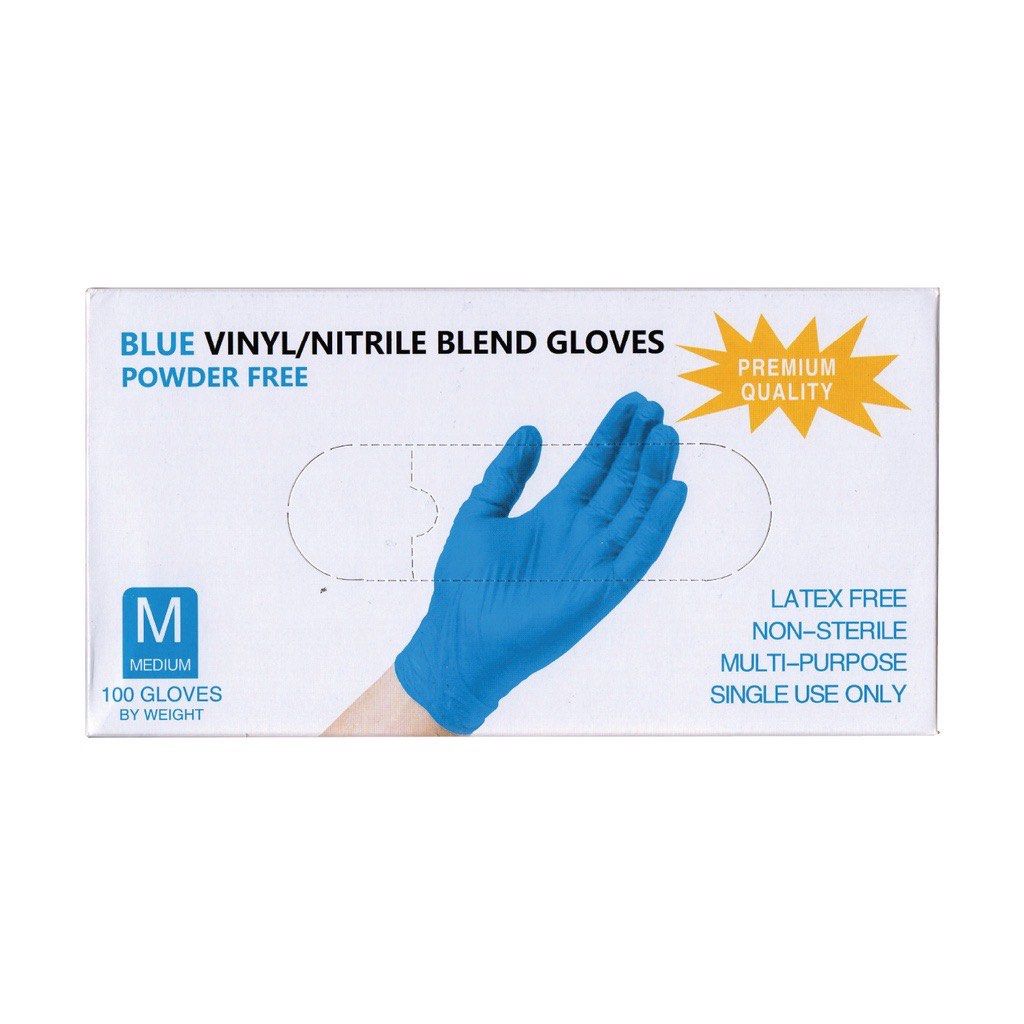 Blue and Black Vinyl/Nitrile Blend Gloves, Health & Nutrition, Medical ...