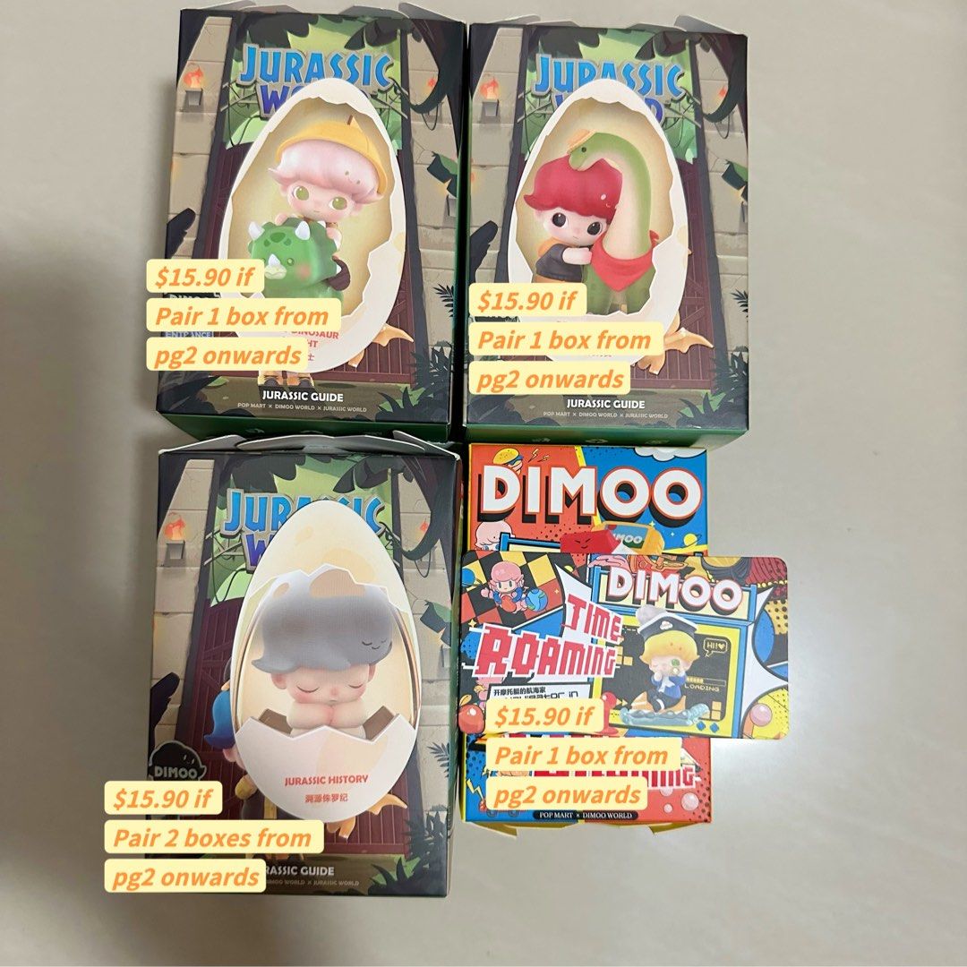[BN Sealed Foil] Popmart Dimoo Jurassic Park , Baby Walker Where we go ...