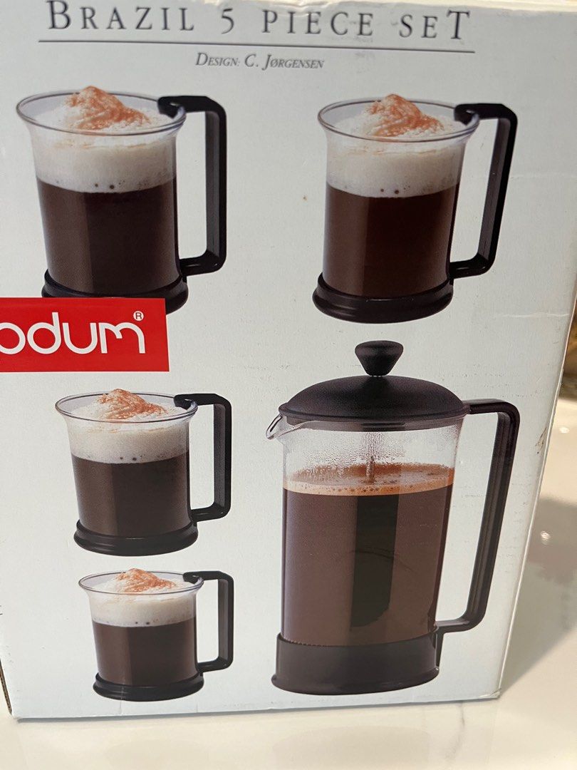 Bodum Brazil 5 piece set French press with cups, Furniture & Home ...