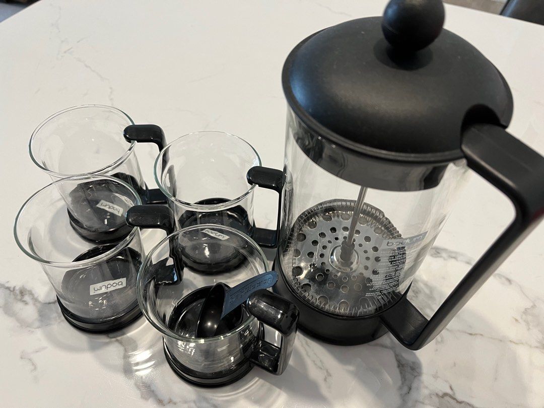 Bodum Brazil 5 piece set French press with cups, Furniture & Home ...