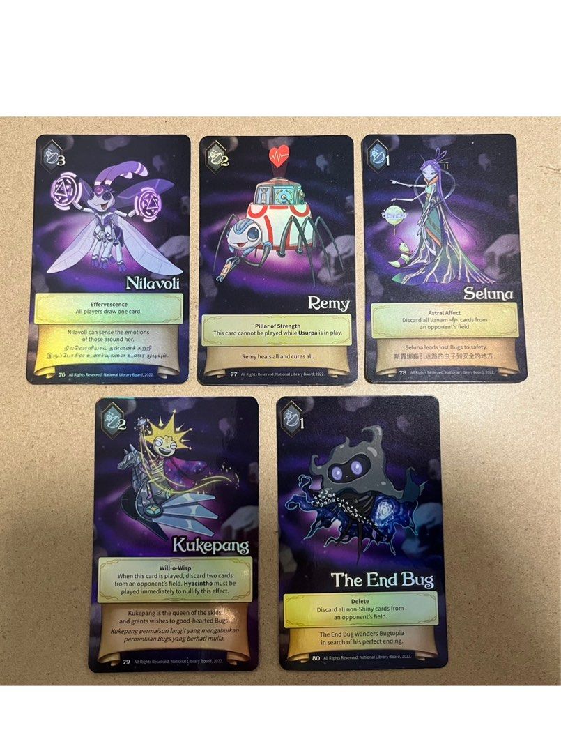 Book Bugs 4 - card #76 to 80, Hobbies & Toys, Toys & Games on Carousell