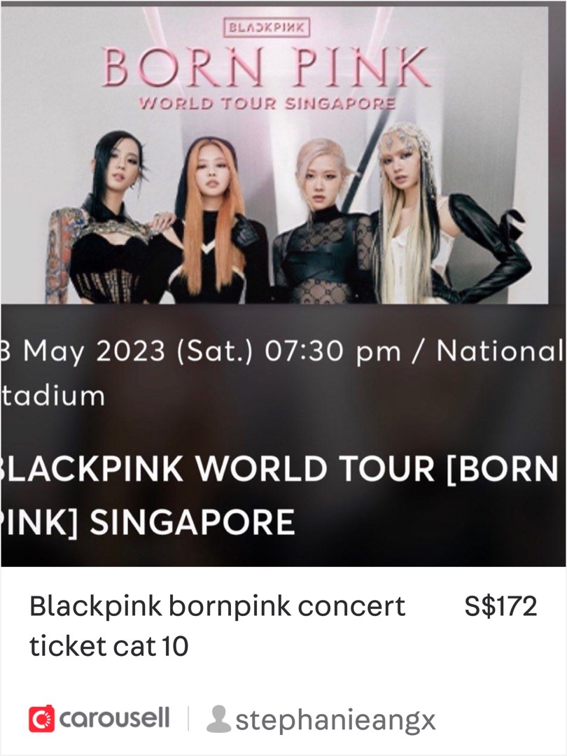Born pink Blackpink ticket, Tickets & Vouchers, Event Tickets on Carousell
