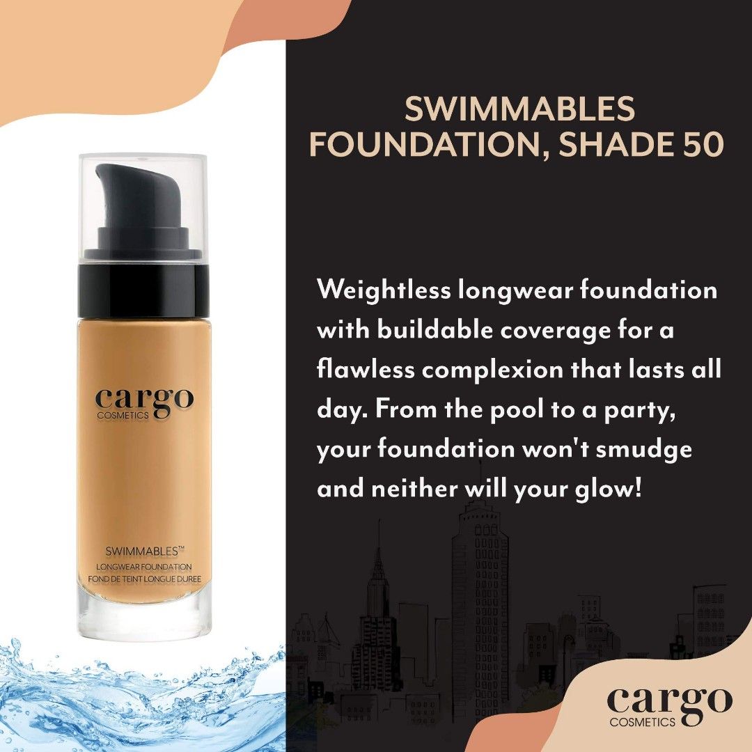 Cargo Cosmetics Swimmables Longwear Foundation - 30ml, Beauty ...