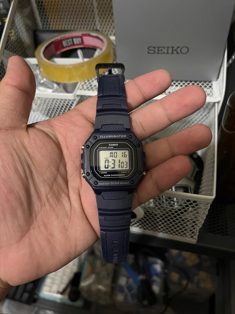 Casio W218H-2A Navy Blue, Men's Fashion, Watches & Accessories, Watches ...