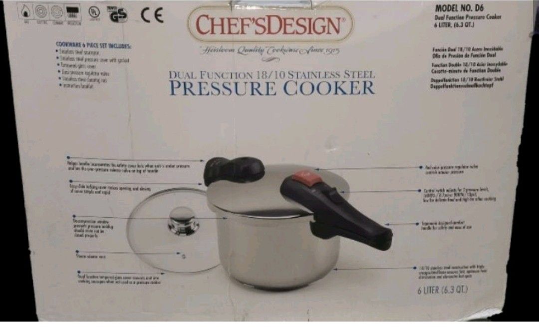 Chef's Design pressure cooker stainless steel dual function, Furniture ...