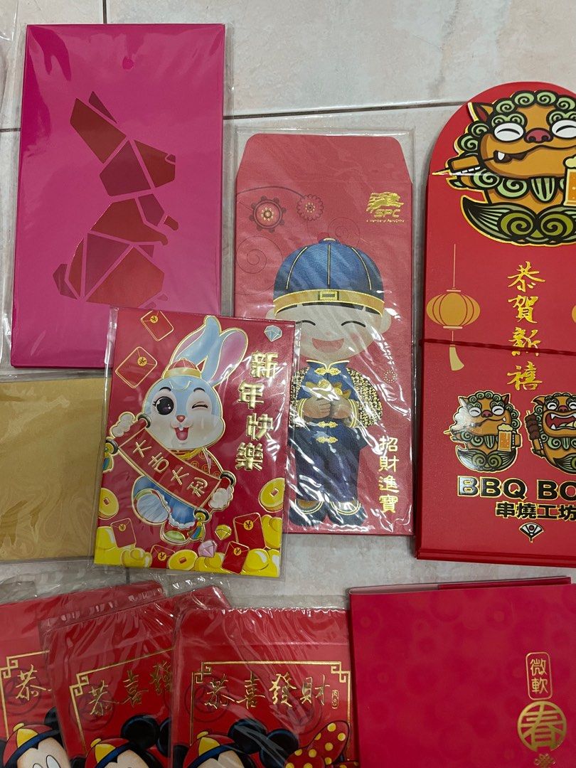 chinese new year red packet (rabbit, mickey mouse, SPC, BBQ Box red ...
