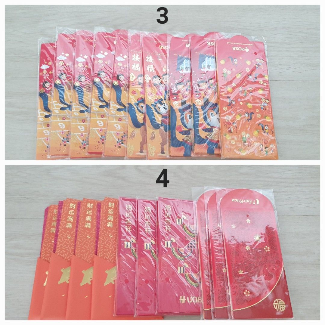 CNY Red Packets Angbao banks HSBC UOB OCBC SCB POSB DBS Fairprice ...