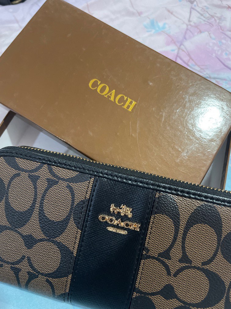 COACH Wallet Black Monogram, Women's Fashion, Bags & Wallets, Wallets ...