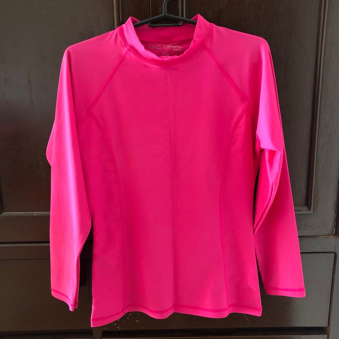Coco Cabana Rash Guard Hot Pink, Women's Fashion, Swimwear, Rash guard ...