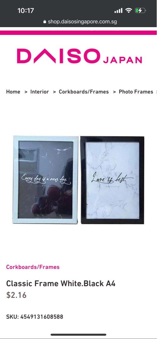 Daiso frames, Furniture & Home Living, Home Decor Accessories, Photo ...