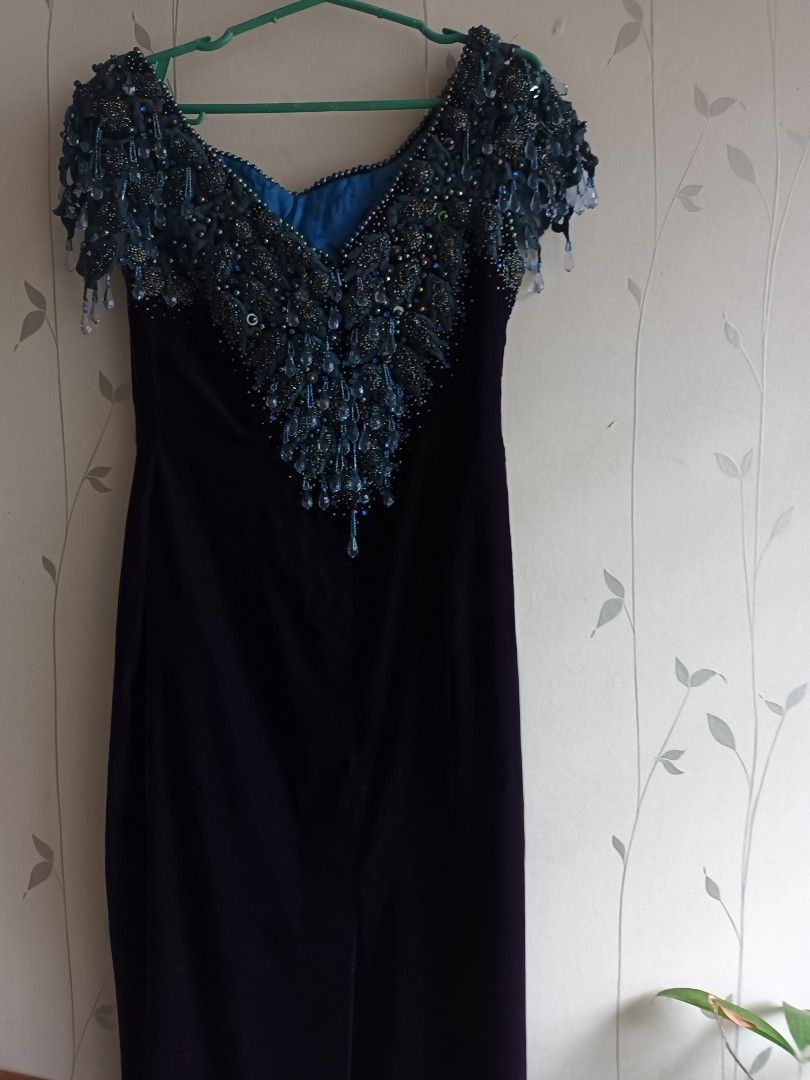 Dark violet gown by Gregg Centeno, Women's Fashion, Dresses & Sets ...