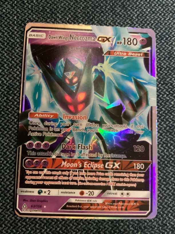 Dawn Wings Necrozma GX Pokemon Card, 興趣及遊戲, 玩具 & 遊戲類 - Carousell