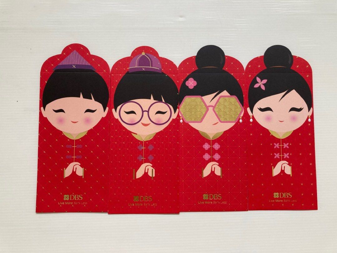 DBS Bank Ang Pow / Red Packet - 1 pack 8 pcs, Everything Else on Carousell