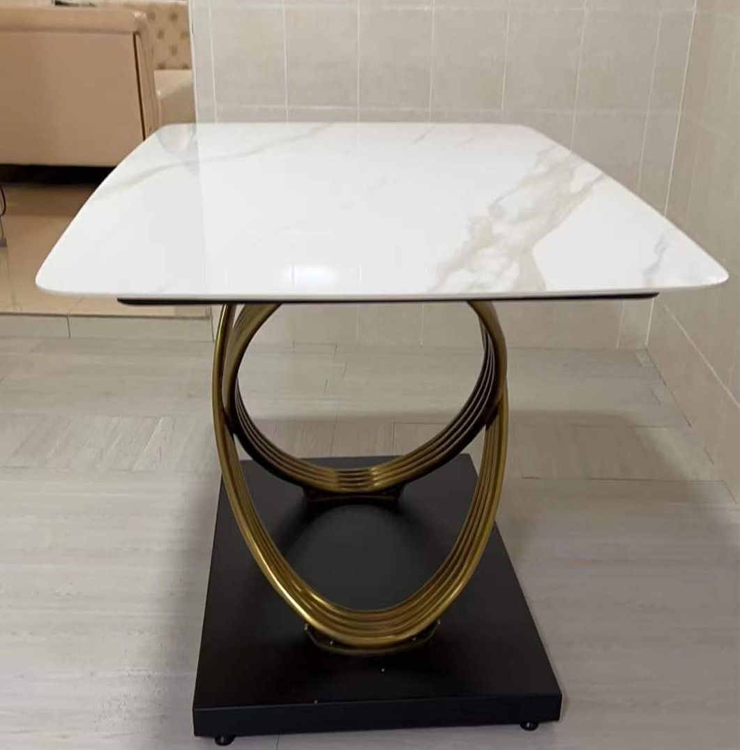 Dining Table Free Install Titanium steel base, Furniture & Home Living ...