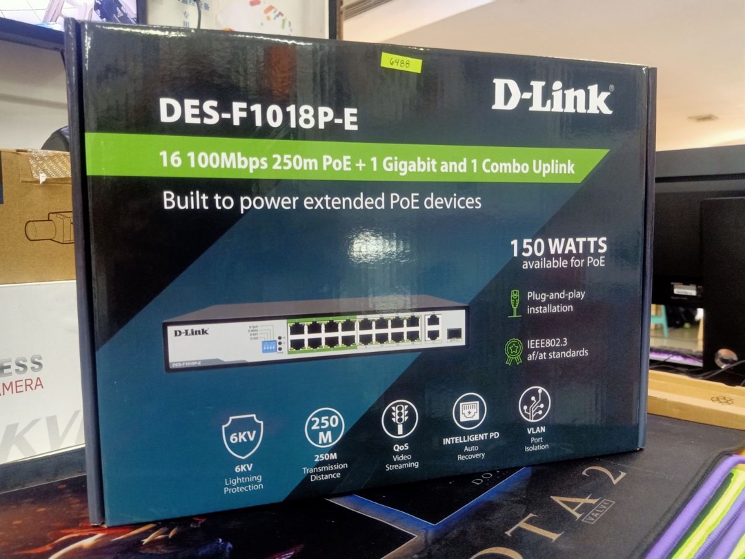 D-LINK 16 PORT 100MBPS 250M PoE + 1 GIGABIT AND 1 COMBO UPLINK POE ...