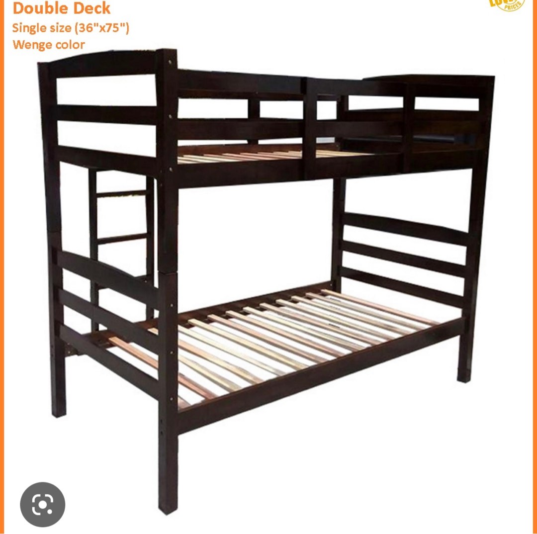 Double Deck Bed Frame Single Size, Furniture & Home Living, Furniture, Bed Frames & Mattresses ...
