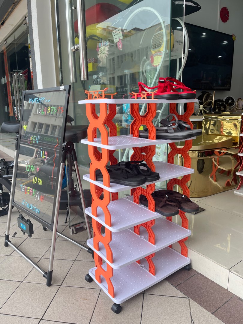 Double Rak Kasut 5 tingkat shoe rack beroda, Furniture & Home Living ...