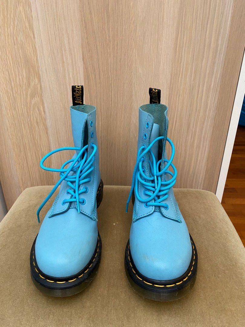 Dr Matens light blue boots, Women's Fashion, Footwear, Boots on Carousell