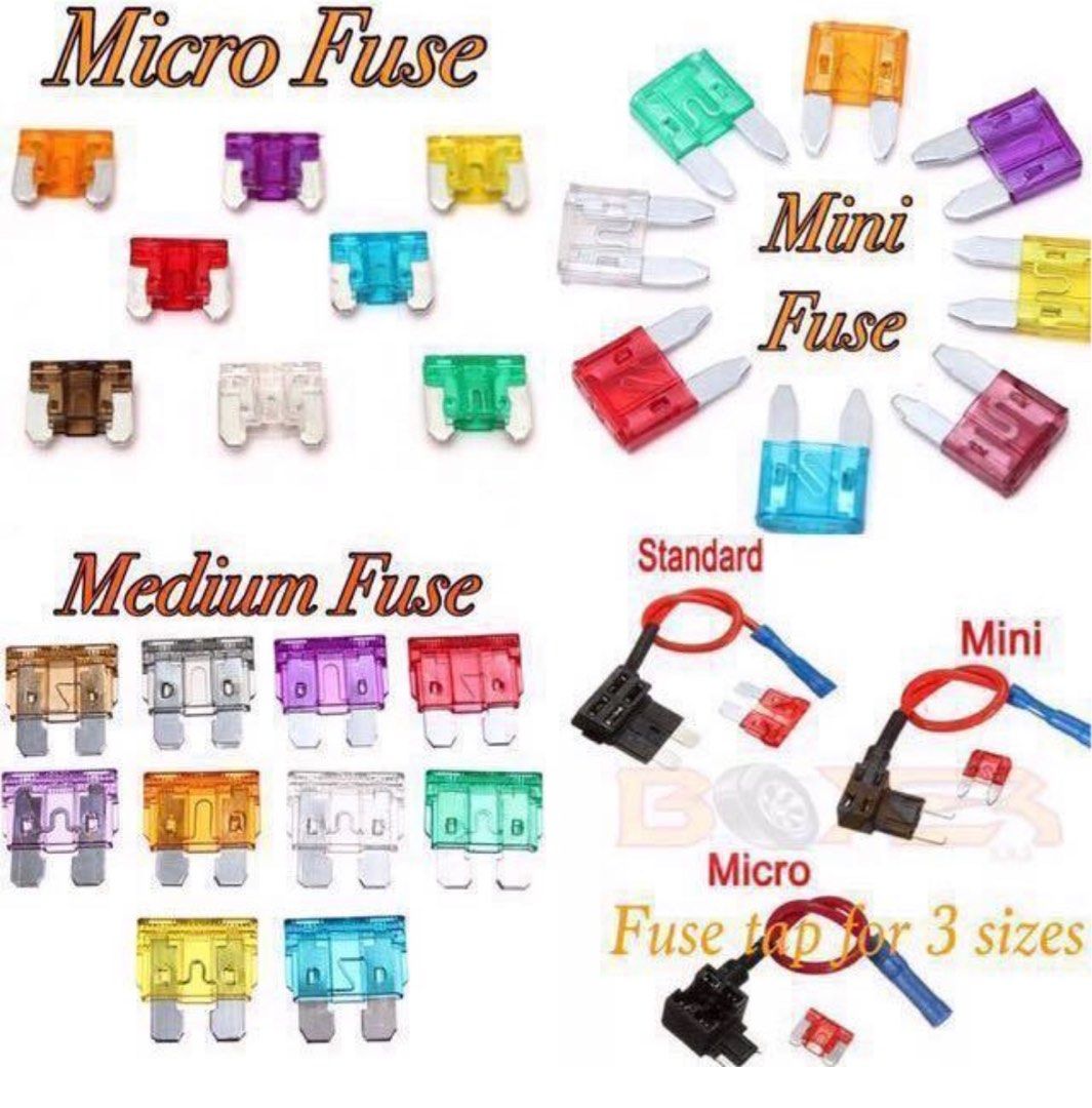 Electronic fuse, micro, mini, medium, standard fuse, Motorcycles ...