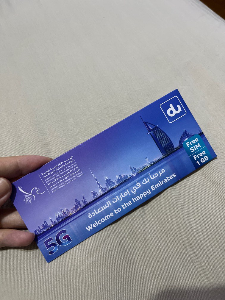 EMIRATES DUBAI 5G 1GB SIM CARD, Tickets & Vouchers, Vouchers on Carousell