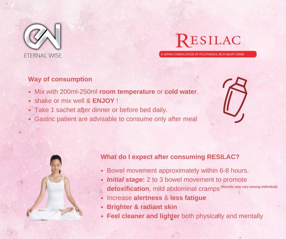 Eternal Wise Resilac (12g X 21 sachets) Detox Drink Made In USA, Health ...
