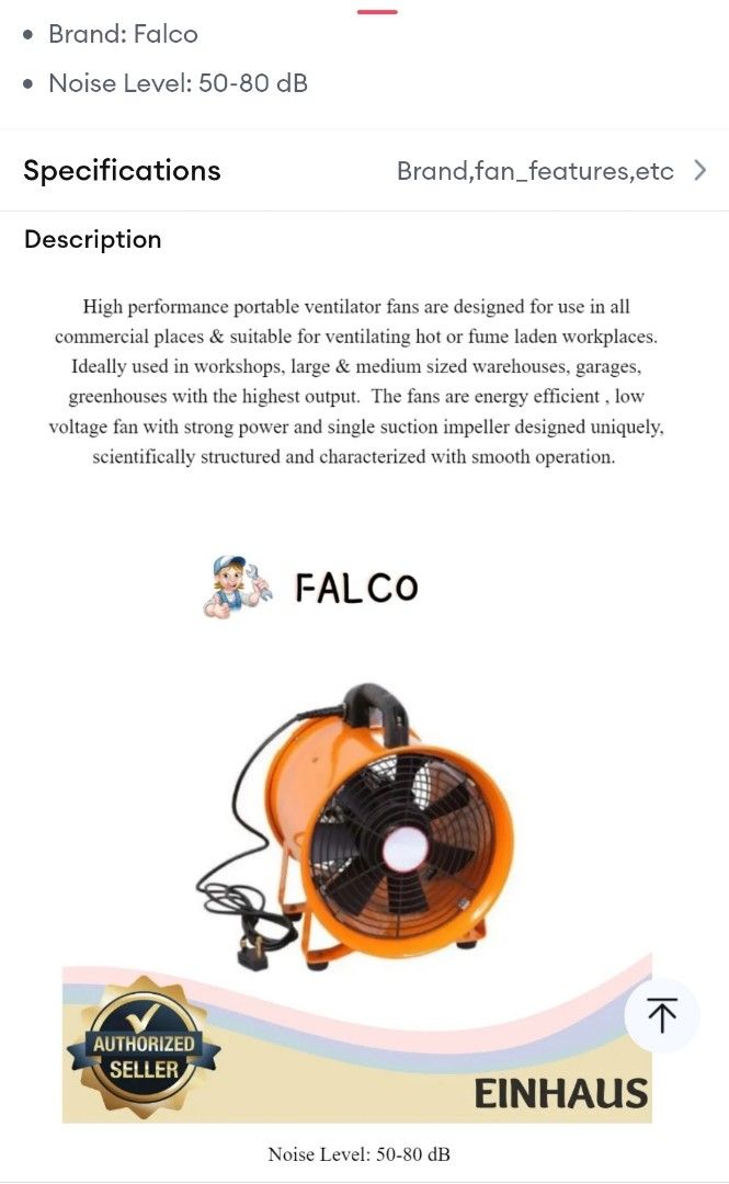 Falco Industrial Fan - 10inch, Furniture & Home Living, Lighting & Fans, Fans on Carousell