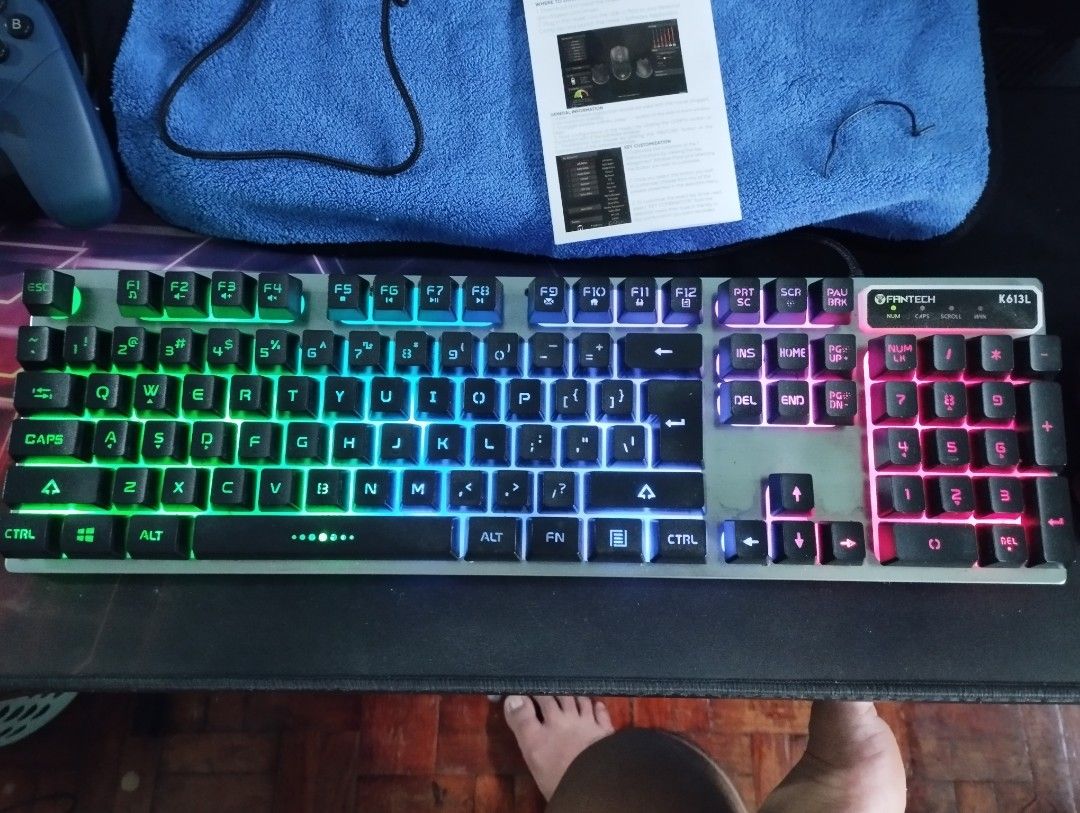 Fantech Venom WGC1 Wireless Mouse and K631L Wired RGB Membrane Keyboard ...