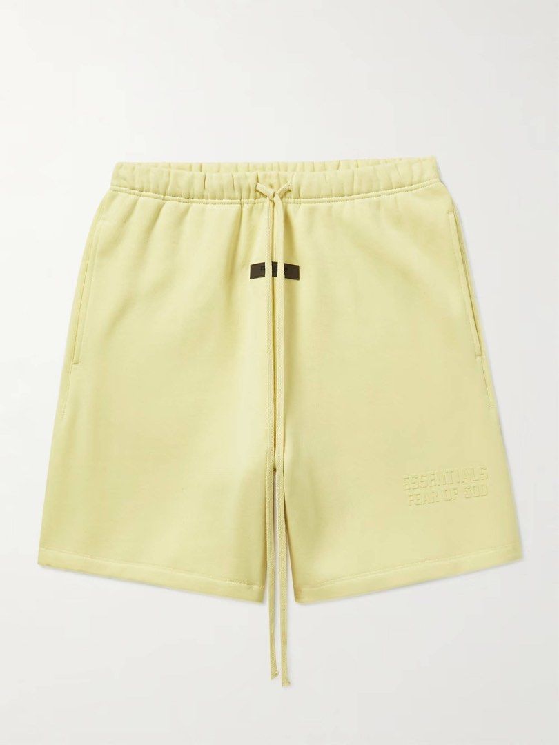 Fear of God Essentials Canary Sweat Shorts, Men's Fashion, Bottoms ...