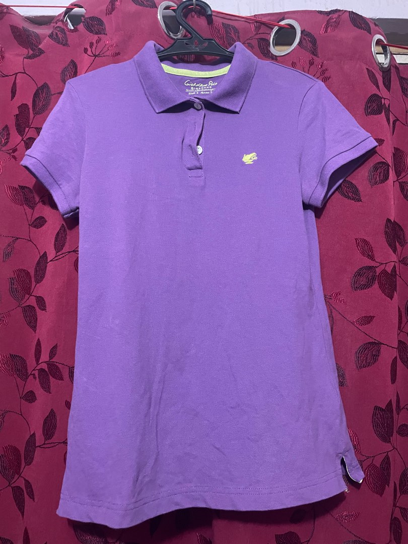 Giordano polo shirt in violet, Women's Fashion, Tops, Shirts on Carousell